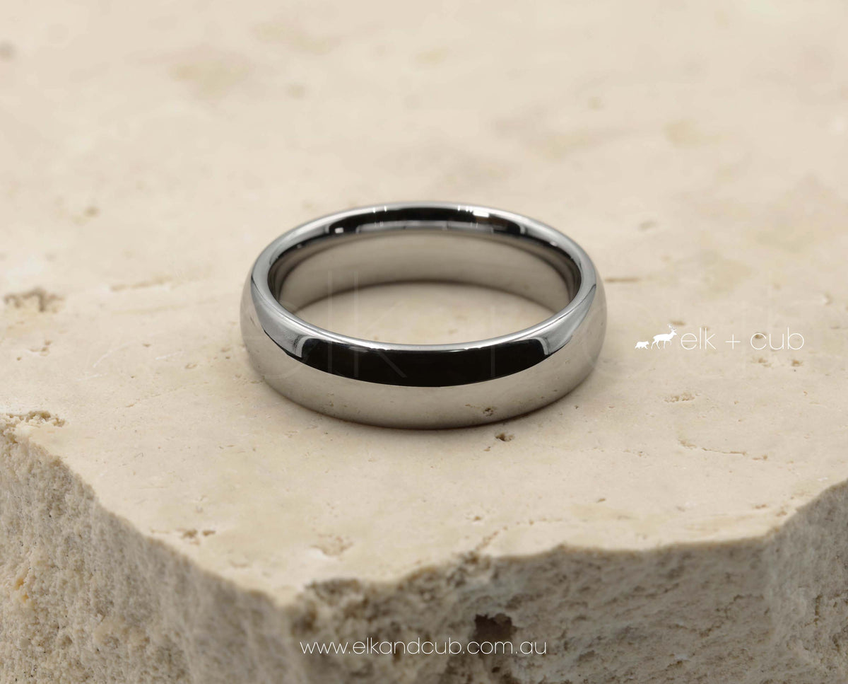 Silver Tungsten Ring - Gloss Silver | Mens Ring | Elk and Cub | 6mm